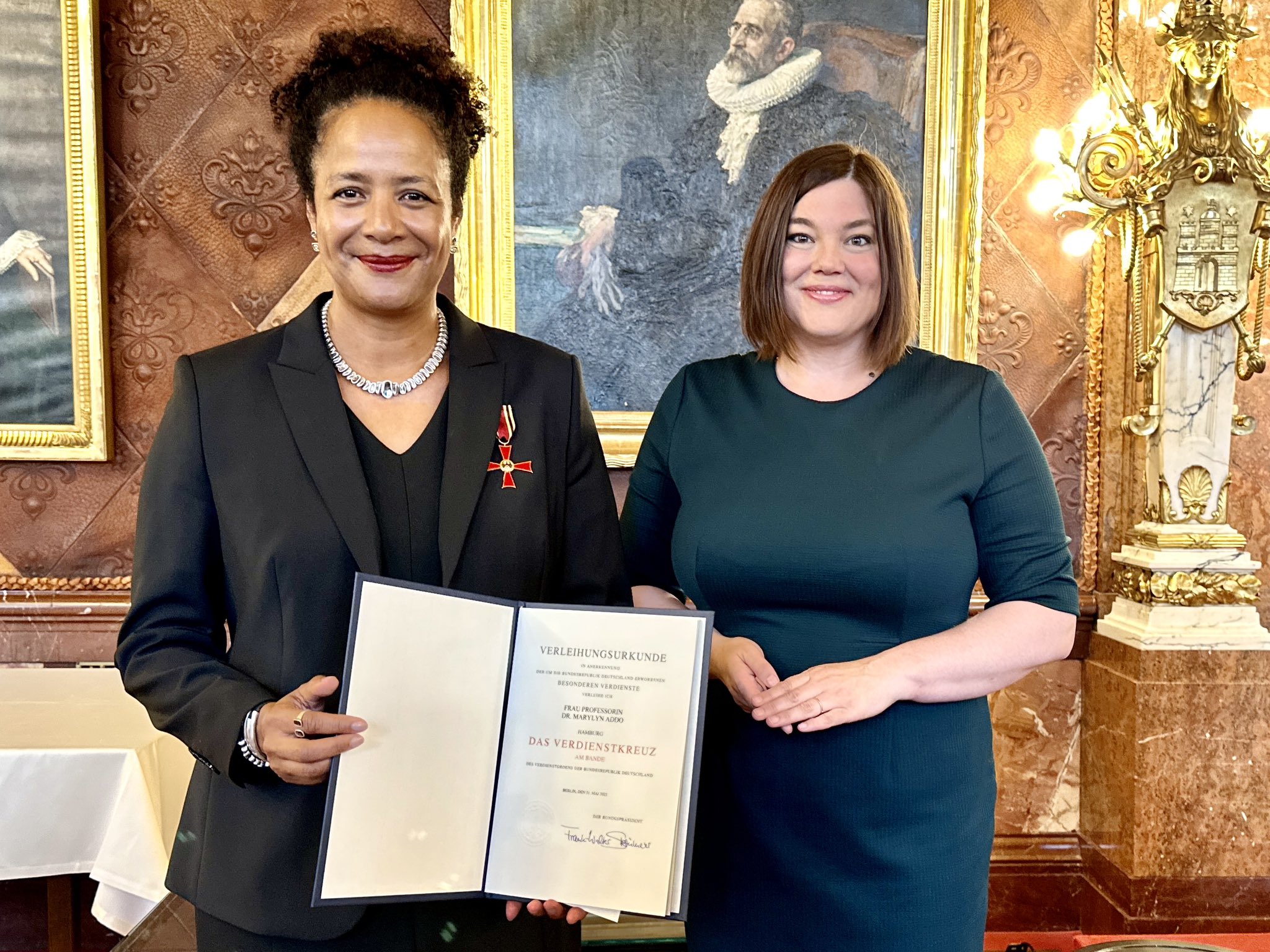 Professor Marylyn Addo receives the Cross of the Order of Merit of the ...